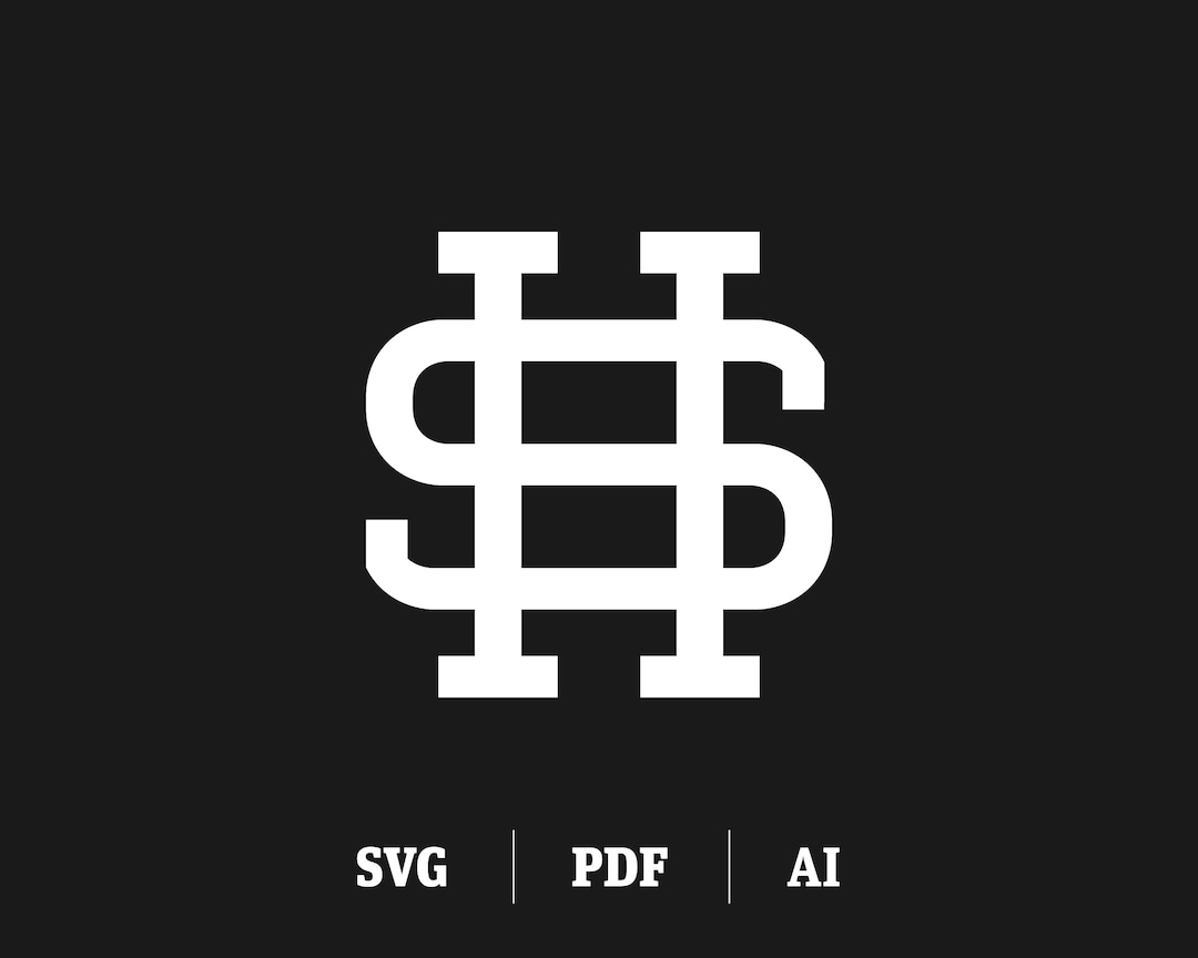 Interlocking SH / HS Monogram | Initial S & Initial H Slab Serif ...