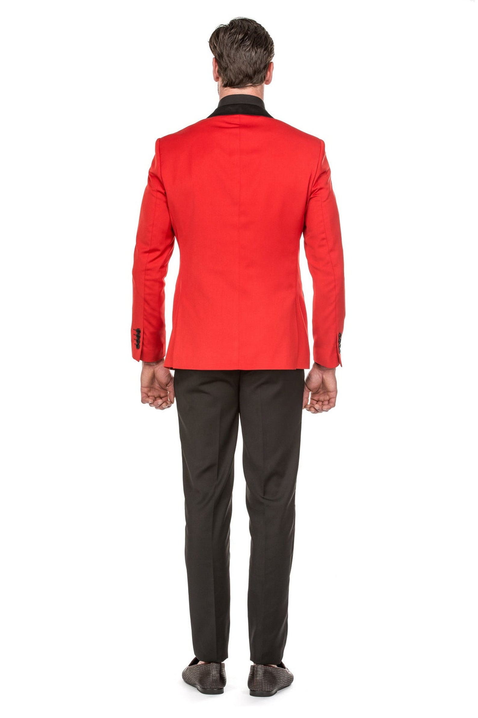 Men's Red Coat Men Red Party Wear Jacket Men Groomsmen Stylish Jacket ...