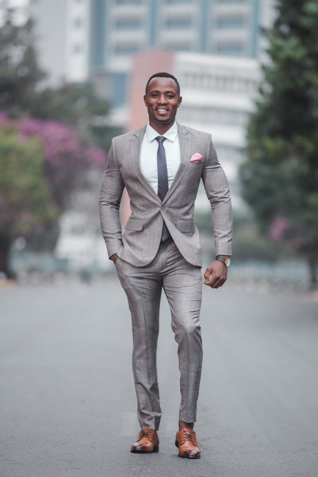 Men's Gray Two Piece Suits Wedding Suits Elegant Blazer Comfortable ...