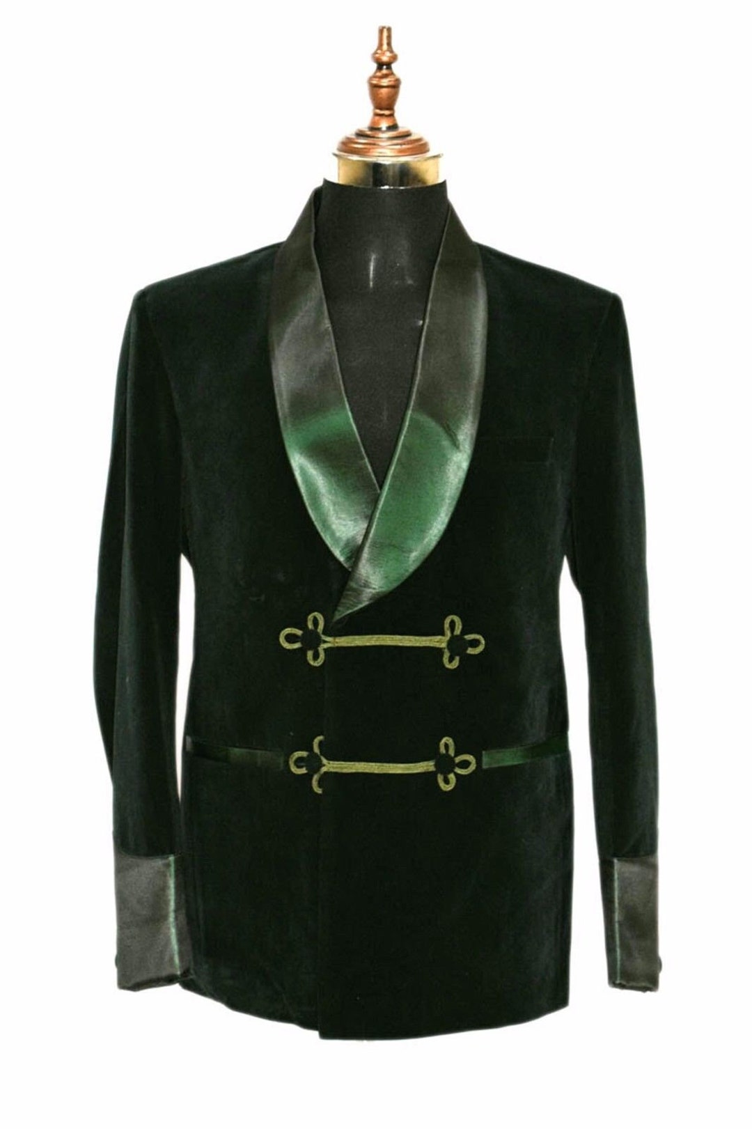 Men's Smoking Jacket , Men Quilted Luxury Green Velvet Smoker Gentlemen ...