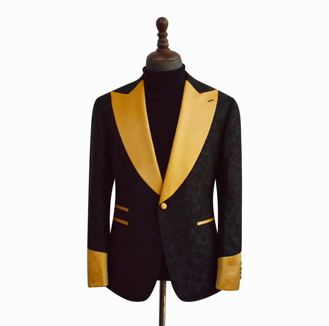 Men's Velvet Coat Men Black Party Wear Jacket Elegant Dinner Blazers ...