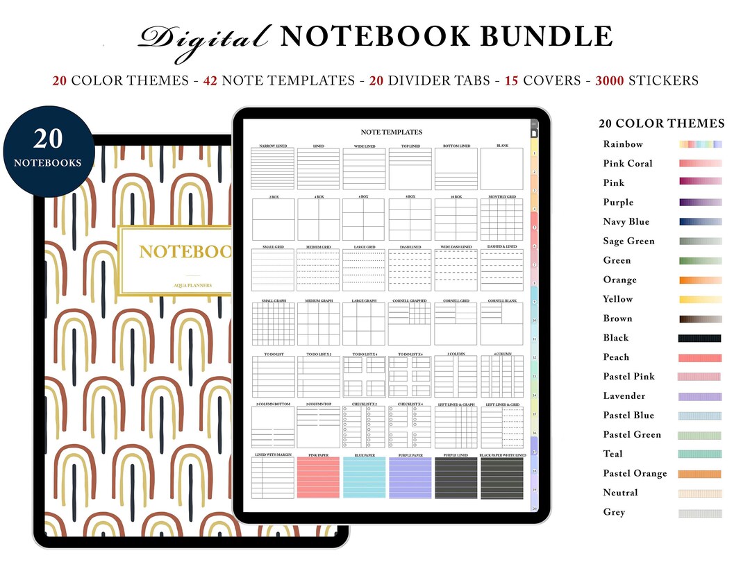 Digital Notebook, Digital Notes Template, Digital Journal, Digital ...