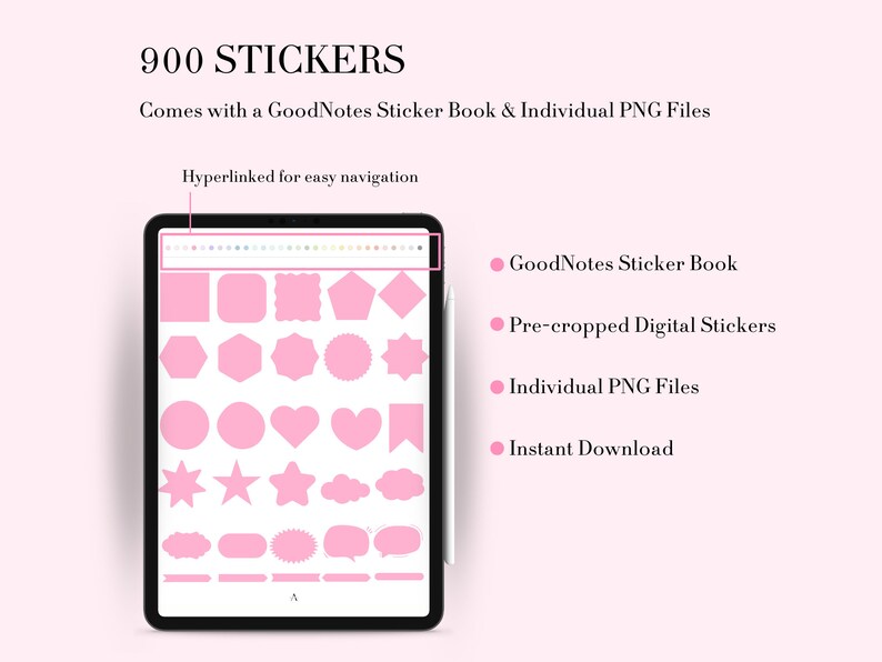 Transparent Digital Stickers, Digital Sticky Notes, Digital Planner ...