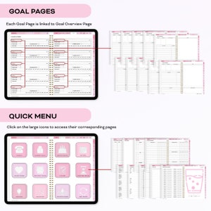 Undated Digital Planner, Pink Digital Journal, Goodnotes Planner, iPad ...