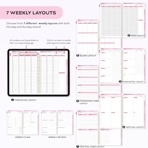 Undated Digital Planner, Pink Digital Journal, Goodnotes Planner, iPad ...