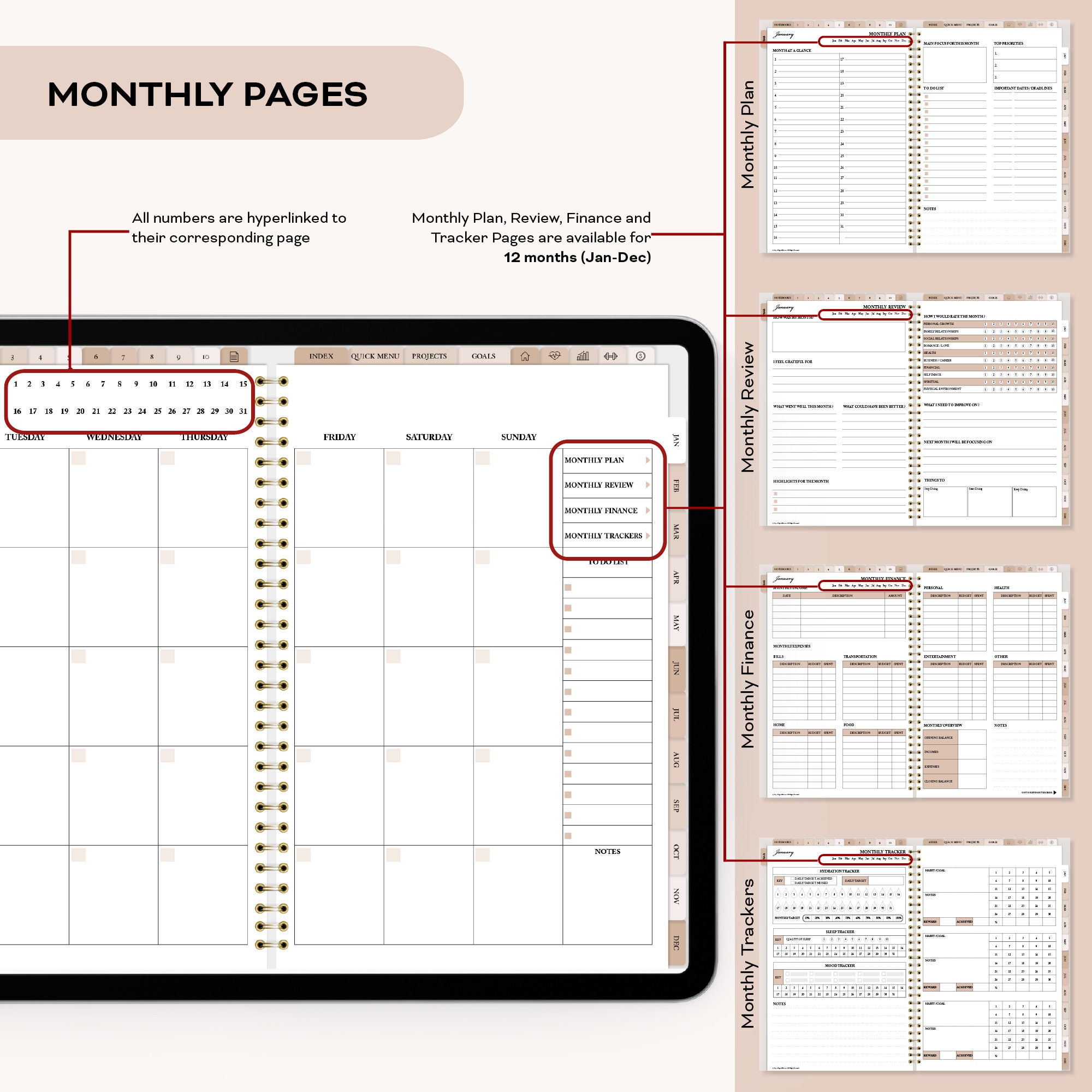 Undated Digital Planner Neutral iPad Planner Goodnotes - Etsy UK