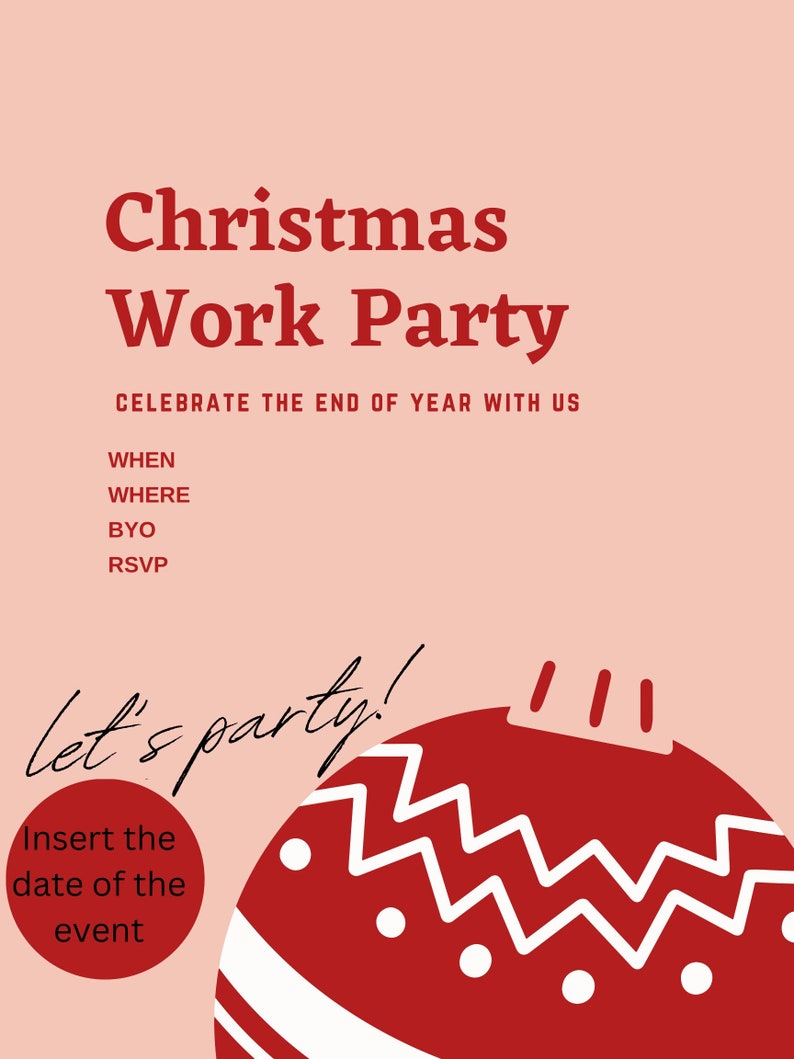 Christmas Work Party Invitations - Etsy