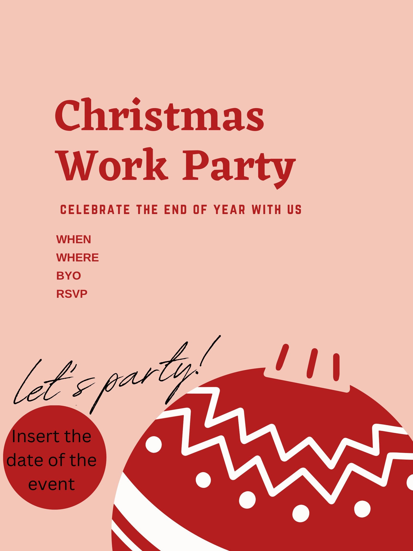 Christmas Work Party Invitations - Etsy