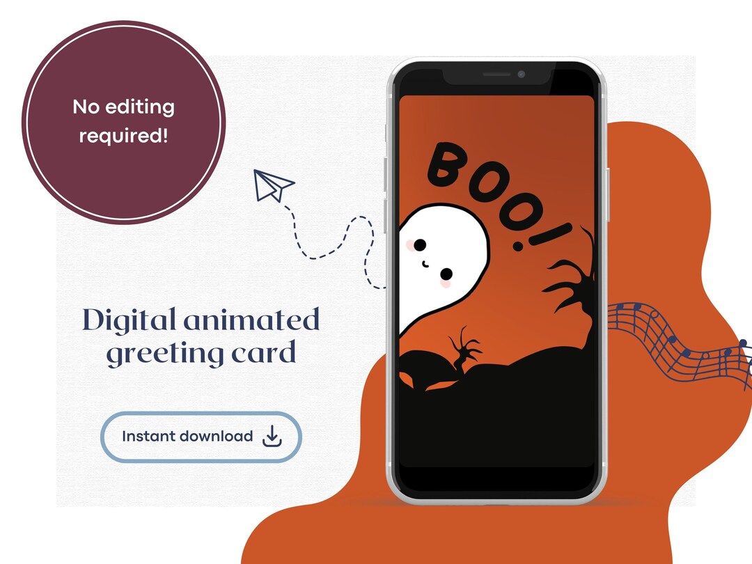 Animated Ghost Halloween Mobile Greeting - Etsy