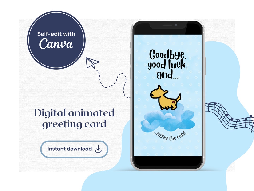 Cute Dog Farewell Ecard Template | Animated With Music - Etsy