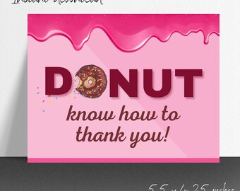Printable Donut Thank You Card, Appreciation Card, Donut Know How to ...