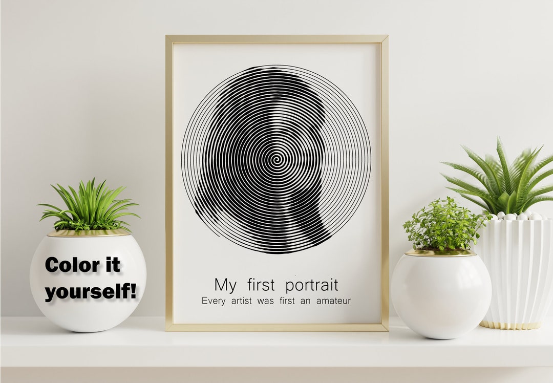 Spiral Portrait Custom and Personalized. Portrait Wall Art DIGITAL ...