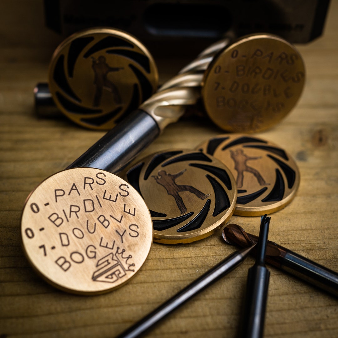 Aged Brass Golf Ball Marker: 007 Style - Etsy