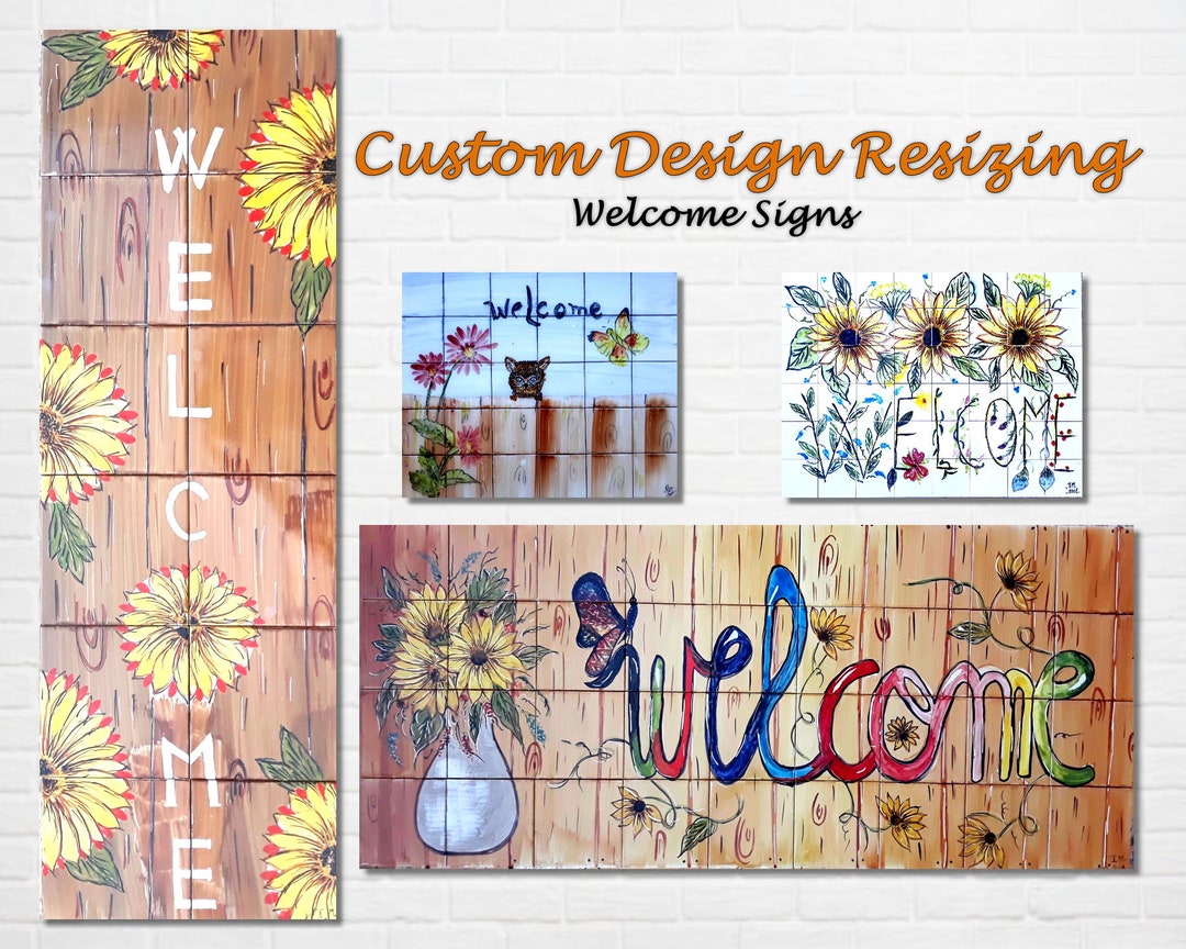 Architectural Tiles, Hand Painted Mosaic Murals, Welcome House Address ...