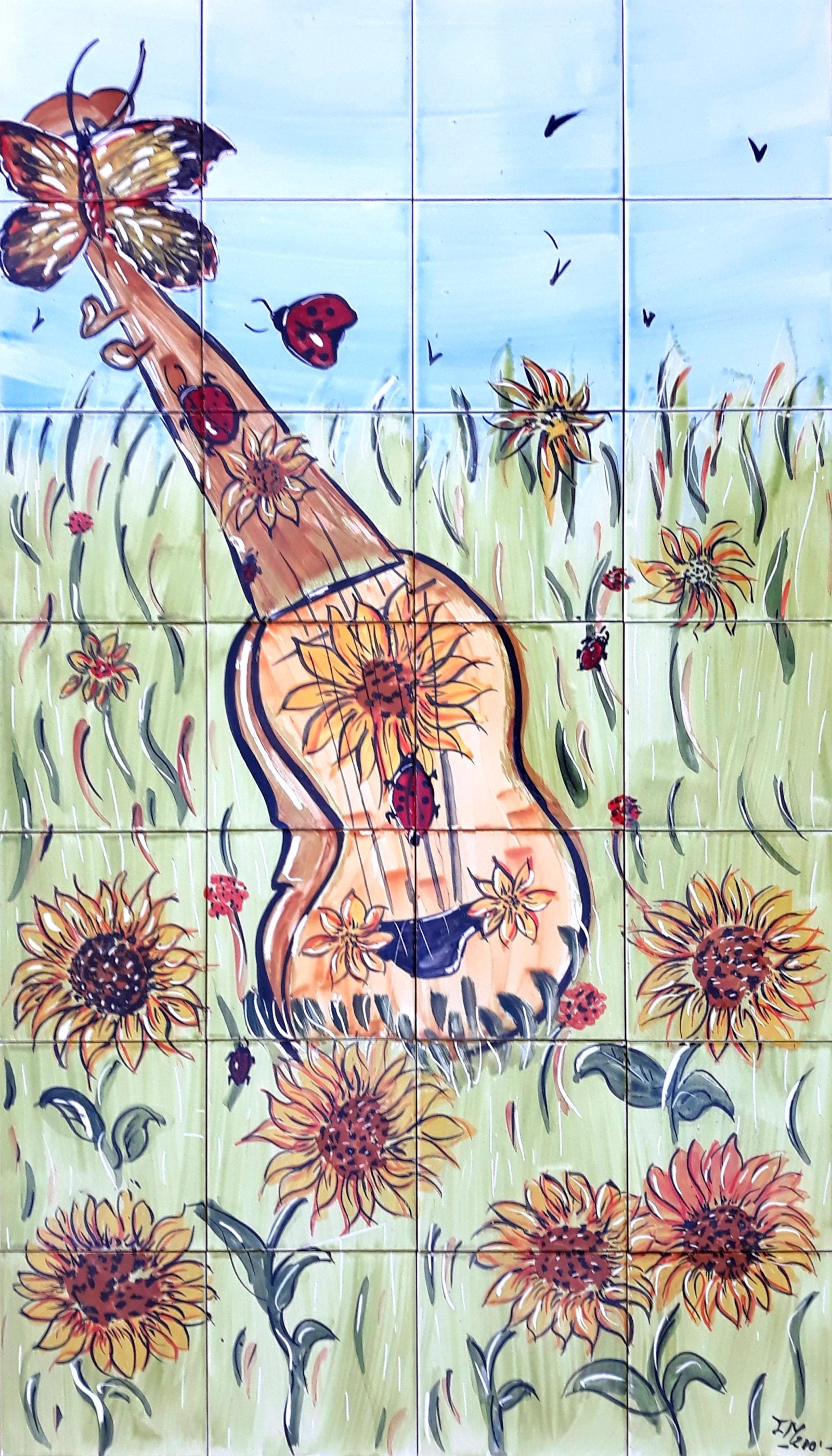 Architectural Tiles, Hand Painted Mosaic Murals, Disco Guitar ...