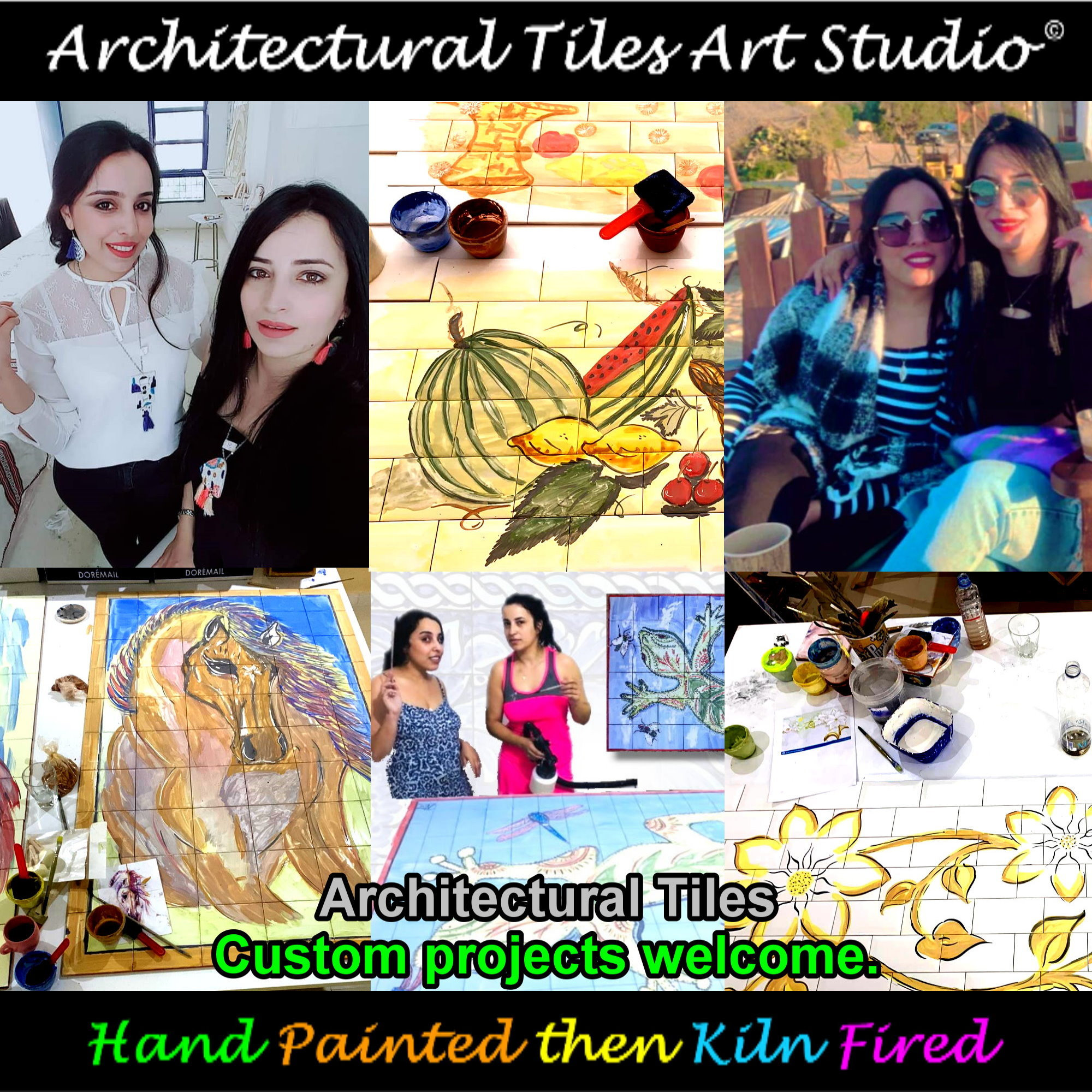 Architectural Tiles Hand Painted Mosaic Murals Spring Design - Etsy