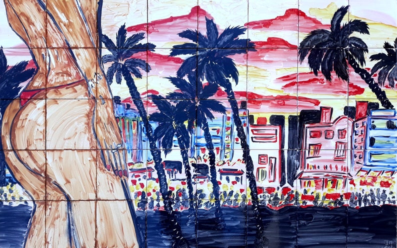 Architectural Tiles Hand Painted Mosaic Murals Miami South - Etsy