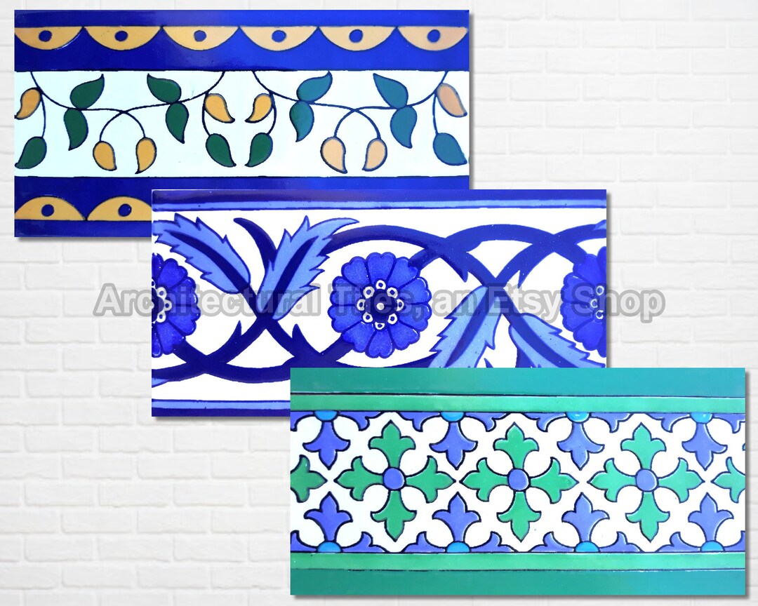 8inx4in Architectural Tiles, Decorative Mosaics, Border Trim Tiles - Etsy