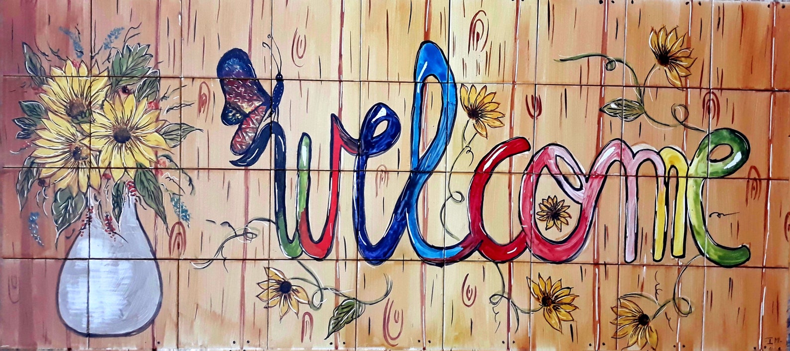 Architectural Tiles, Hand Painted Mosaic Murals, Welcome House Address ...