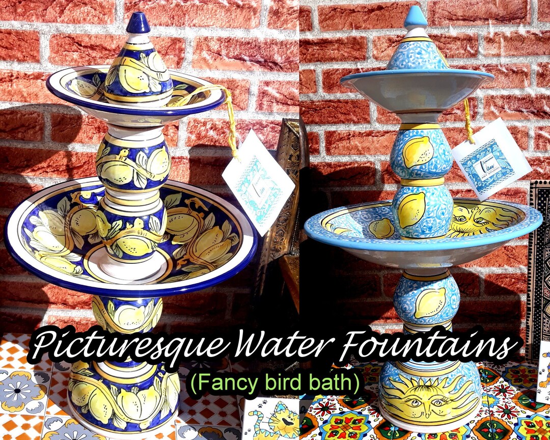 Relaxation Water Fountains: Artful 3 Tier Pedestal Ceramic Water ...