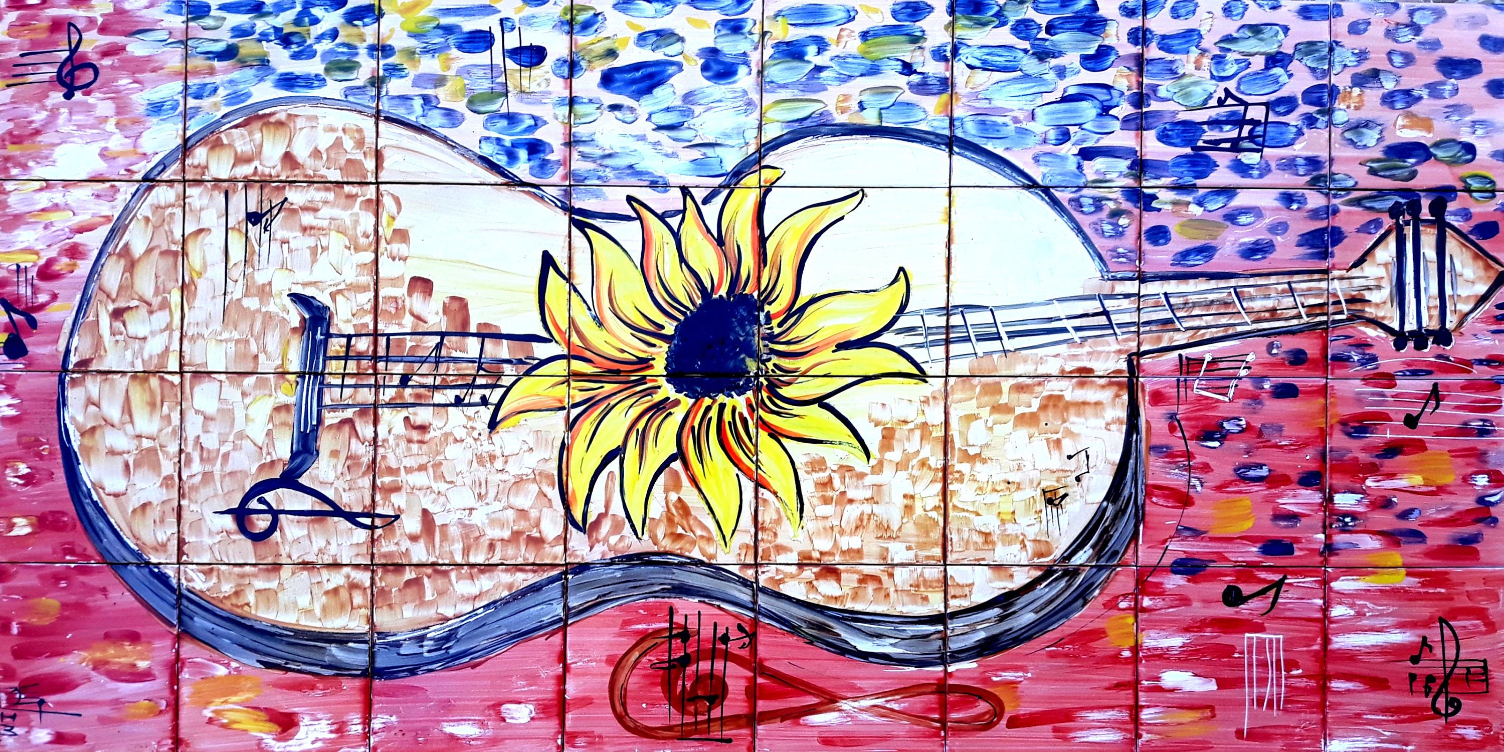 Architectural Tiles, Hand Painted Mosaic Murals, Disco Guitar ...