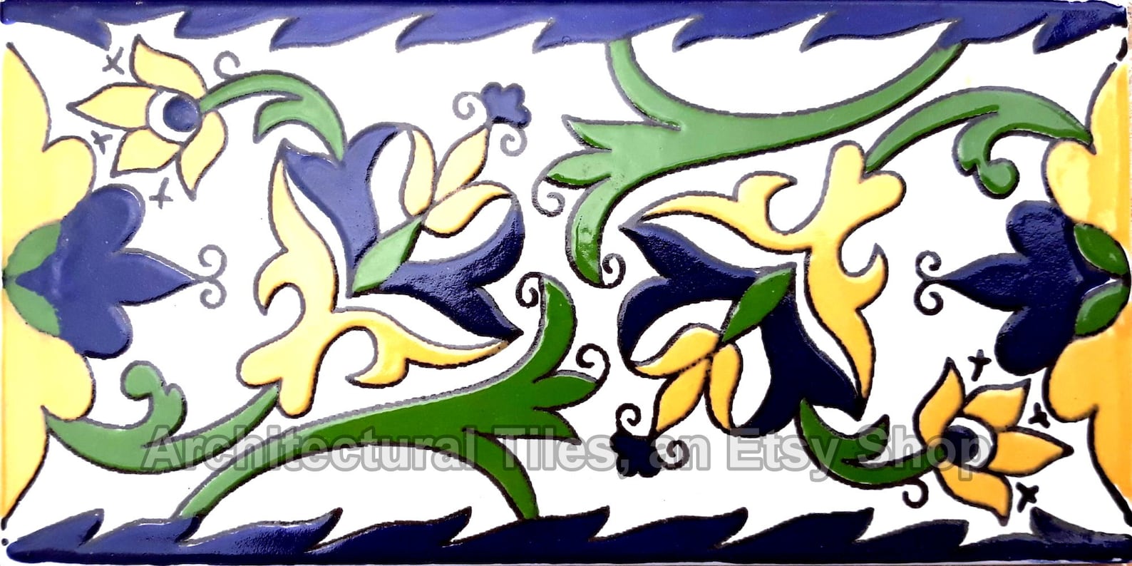 8inx4in Architectural Tiles, Decorative Mosaics, Border Trim Tiles - Etsy