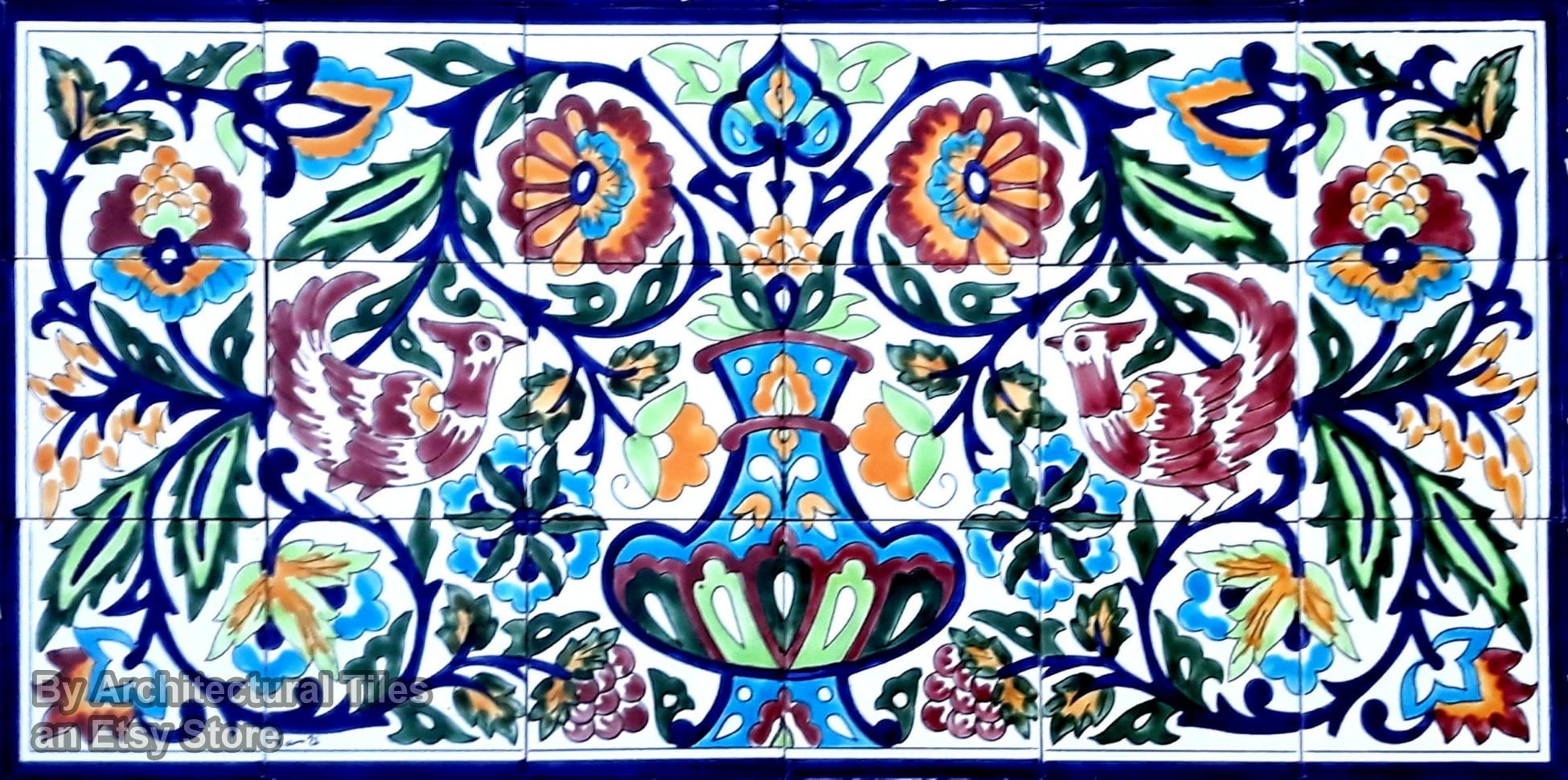 Architectural Tiles Hand Painted Hoopie Bird Decorative - Etsy