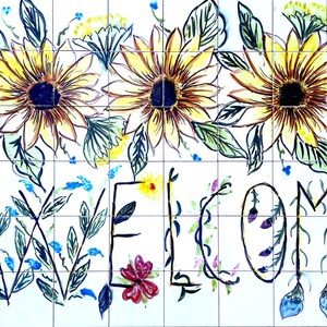 Architectural Tiles, Hand Painted Mosaic Murals, Welcome House Address ...