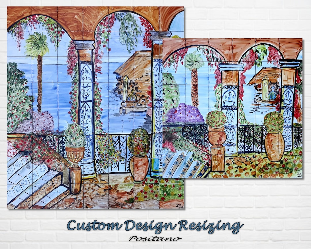 Architectural Tiles, Hand Painted Mosaic Murals, Positano, Italy ...