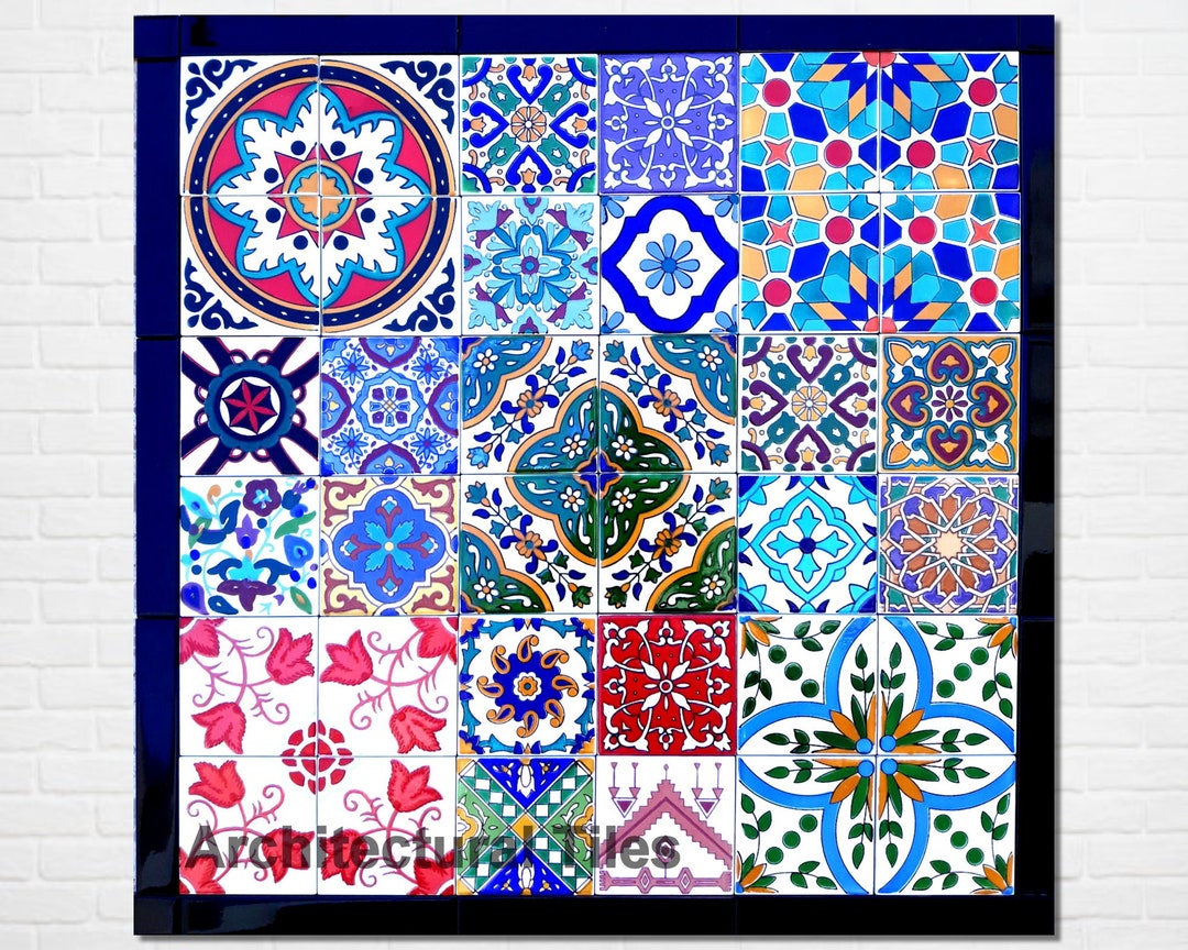 Mosaic Tile Assortment Patchwork 24inx24in Decorative Ceramic Tiles - Etsy