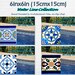 Mediterranean Pool Tiles: Blue & White Floral Waterline Tile Set - Etsy