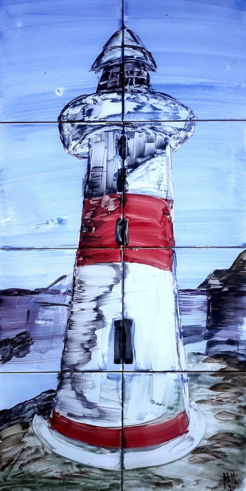 Architectural Tiles, Hand Painted Mosaic Murals, Lighthouse Backsplash, Custom Design Service ...