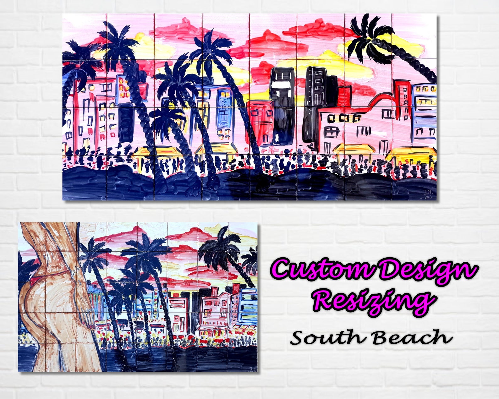 Architectural Tiles Hand Painted Mosaic Murals Miami South - Etsy