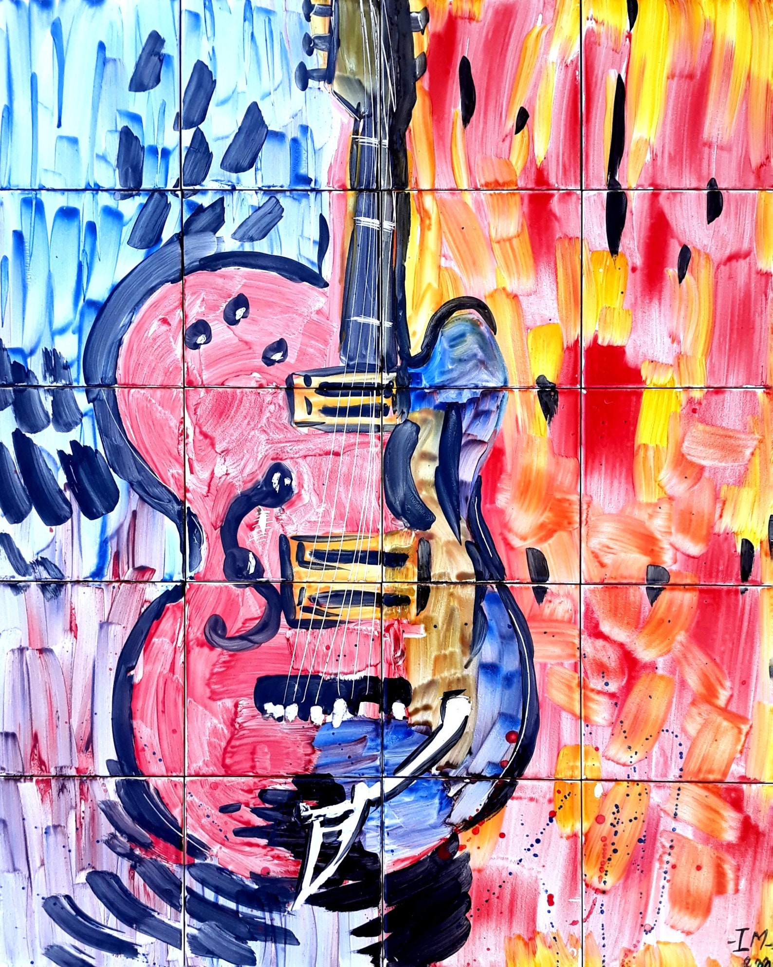 Architectural Tiles, Hand Painted Mosaic Murals, Disco Guitar ...