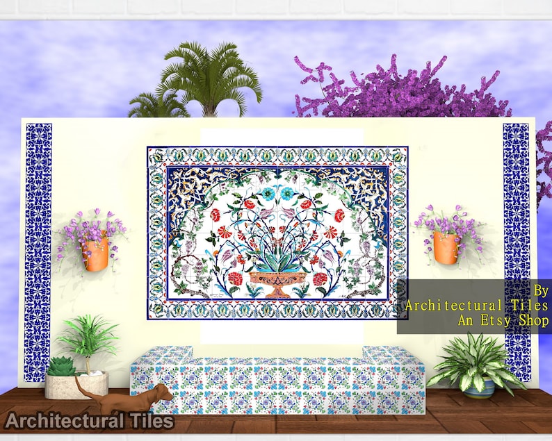 DIY Architectural Tiles, Water Fountain Backsplash, Arabesque Design ...