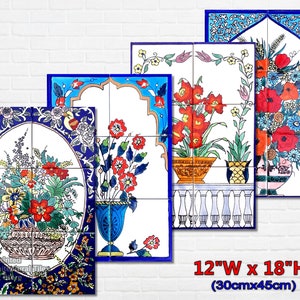 Architectural Tiles, Hand Painted Decorative Mosaic Wall Backsplash ...