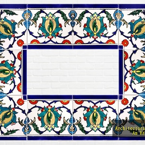 BORDER TILES : 6x6 Hand Painted Mosaic Ceramic Tiles for Surround ...