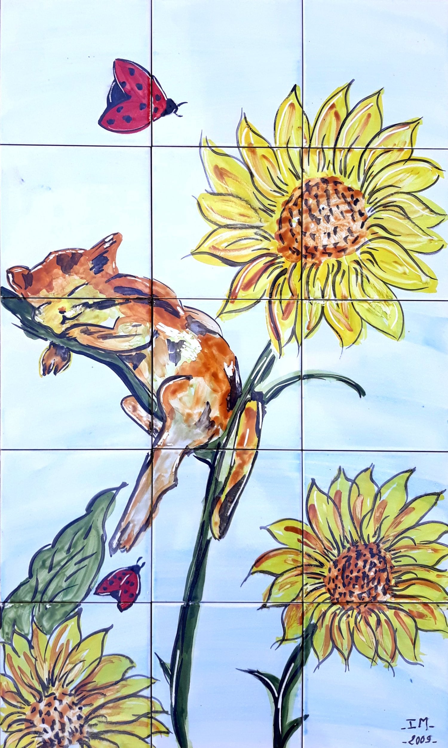 Architectural Tiles, Hand Painted Mosaic Murals, Spring Design ...