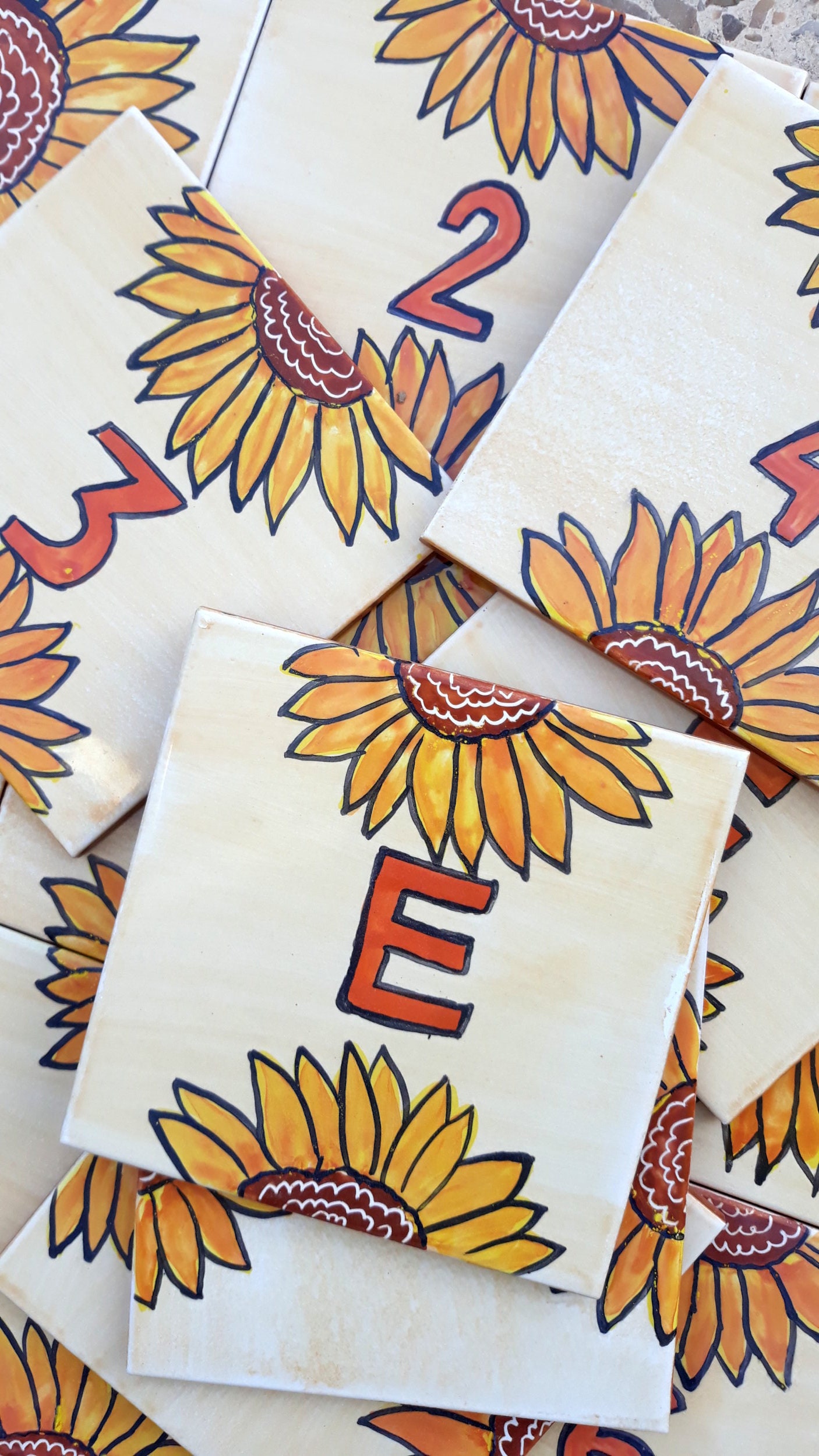 Architectural Tiles, Address Sign Numbers and Letters Hand Painted ...