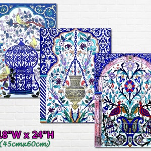 Architectural Tiles, Hand Painted Decorative Mosaic Wall Backsplash Murals 12pcs - Etsy