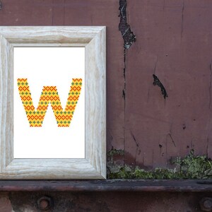 Letter W Alphabet Cross-stitch Pattern. Every Pattern Includes 3 ...