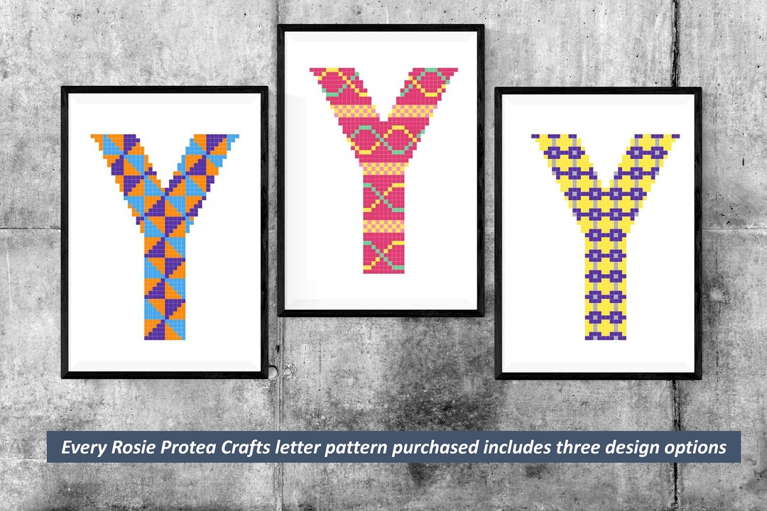 Letter Y Alphabet Cross-stitch Pattern. Every Pattern Includes 3 ...