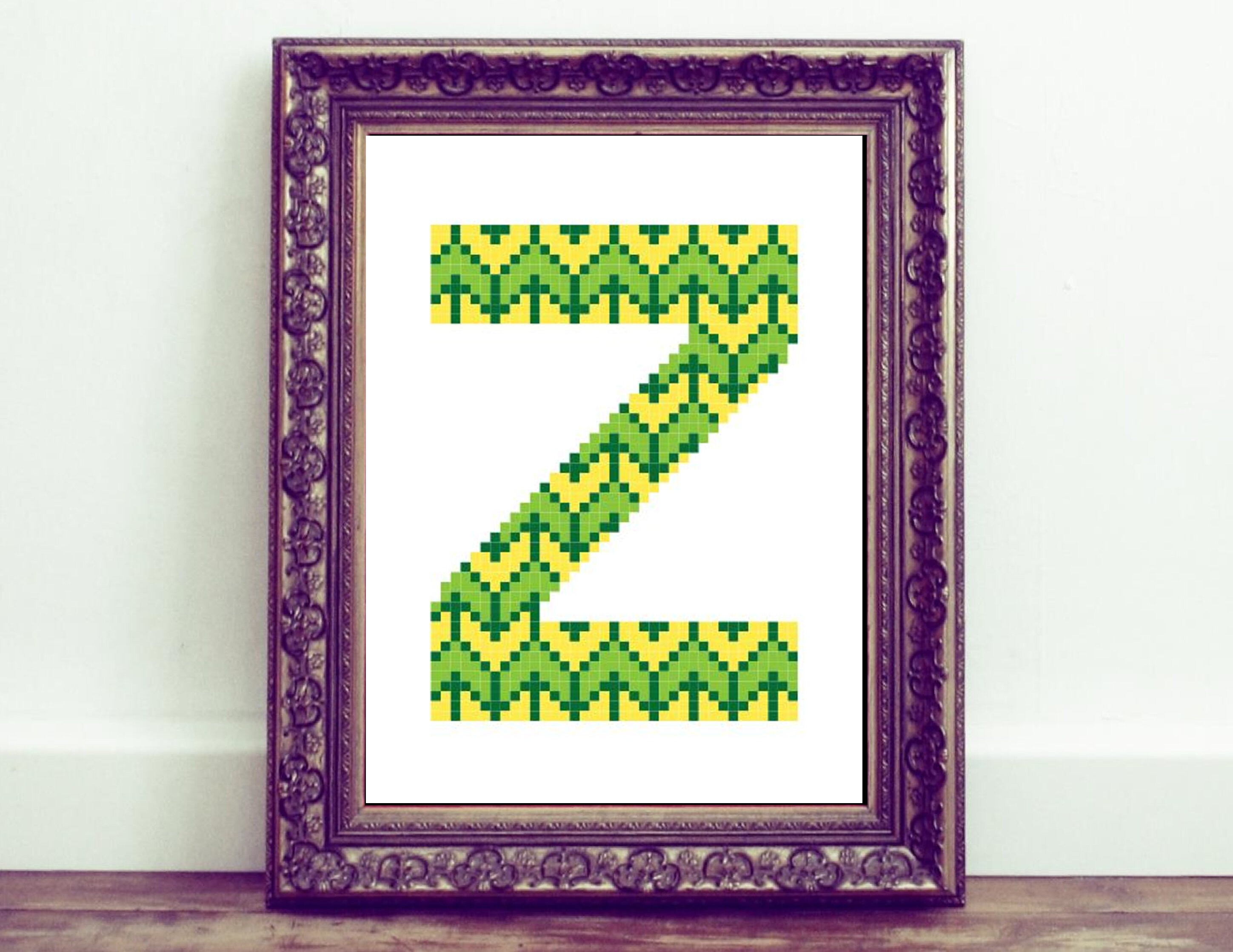 Letter Z Alphabet Cross-stitch Pattern. Every Pattern Includes 3 ...