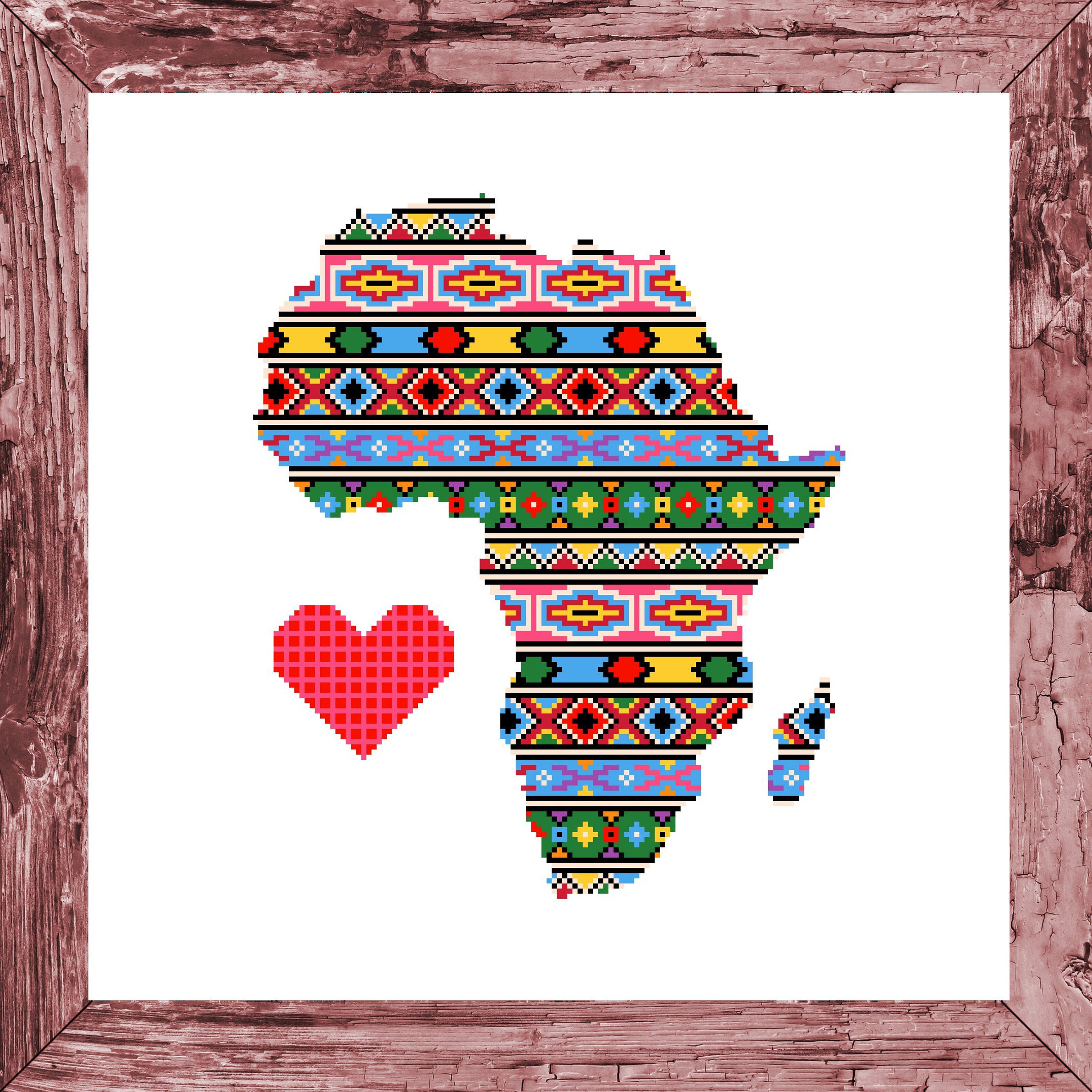 Africa Outline With Heart