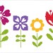 Four Colourful Flowers Counted Cross-stitch Pattern, Bright Colourful ...