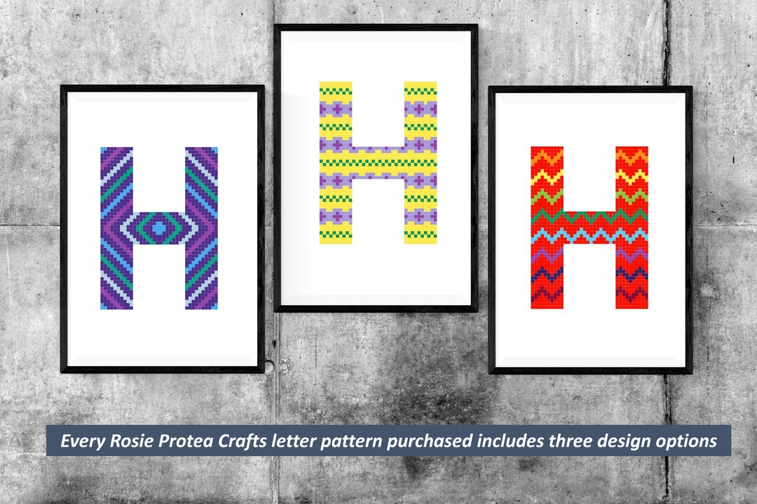 Letter H Alphabet Cross-stitch Pattern, One Purchase Includes 3 Design ...