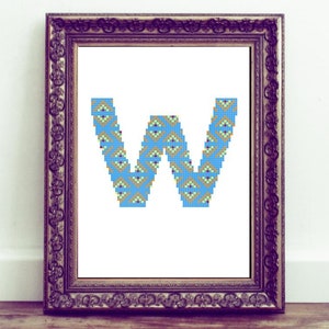 Letter W Alphabet Cross-stitch Pattern. Every Pattern Includes 3 ...