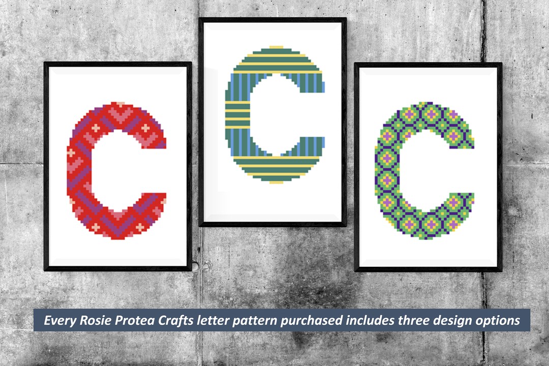 Letter C Alphabet Cross-stitch Pattern. Every Pattern Includes 3 ...