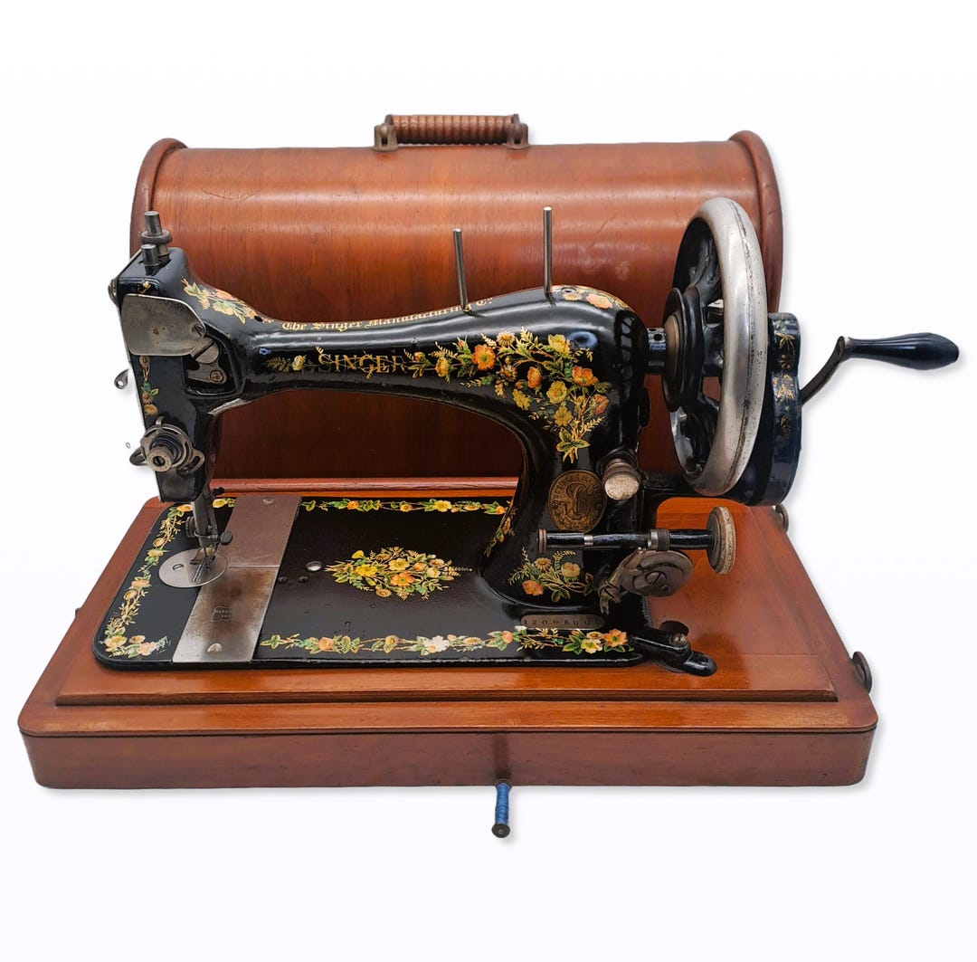 Singer 28 Antique (1894) Hand Crank Sewing Machine Rare - Painted Dog ...