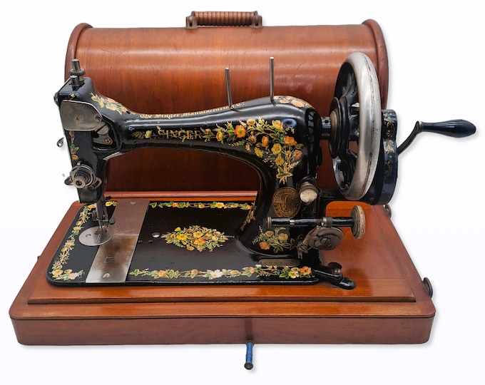 Singer 28 Antique (1894) Hand Crank Sewing Machine Rare - Painted Dog ...